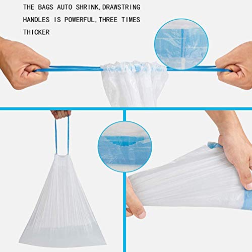 Small Trash Bag, 2.6 Gallon Garbage Bags Bathroom Trash can Liners for Bedroom Home Kitchen 80 Counts,Auto shrink, White