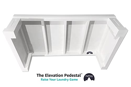 The Elevation Pedestal | Raises Your Washer & Dryer | Custom-Made to Fit All Machines, Samsung, LG, GE, Whirlpool, etc| Adds Storage, Beautifies Your Laundry Room | Premium, Solid Wood, 52-58” Wide