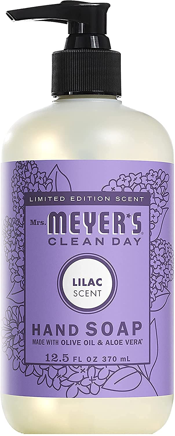 MRS. MEYER'S CLEAN DAY Liquid Hand Soap Bottle, Lilac, 12.5 Fl Oz (Pack of 6)
