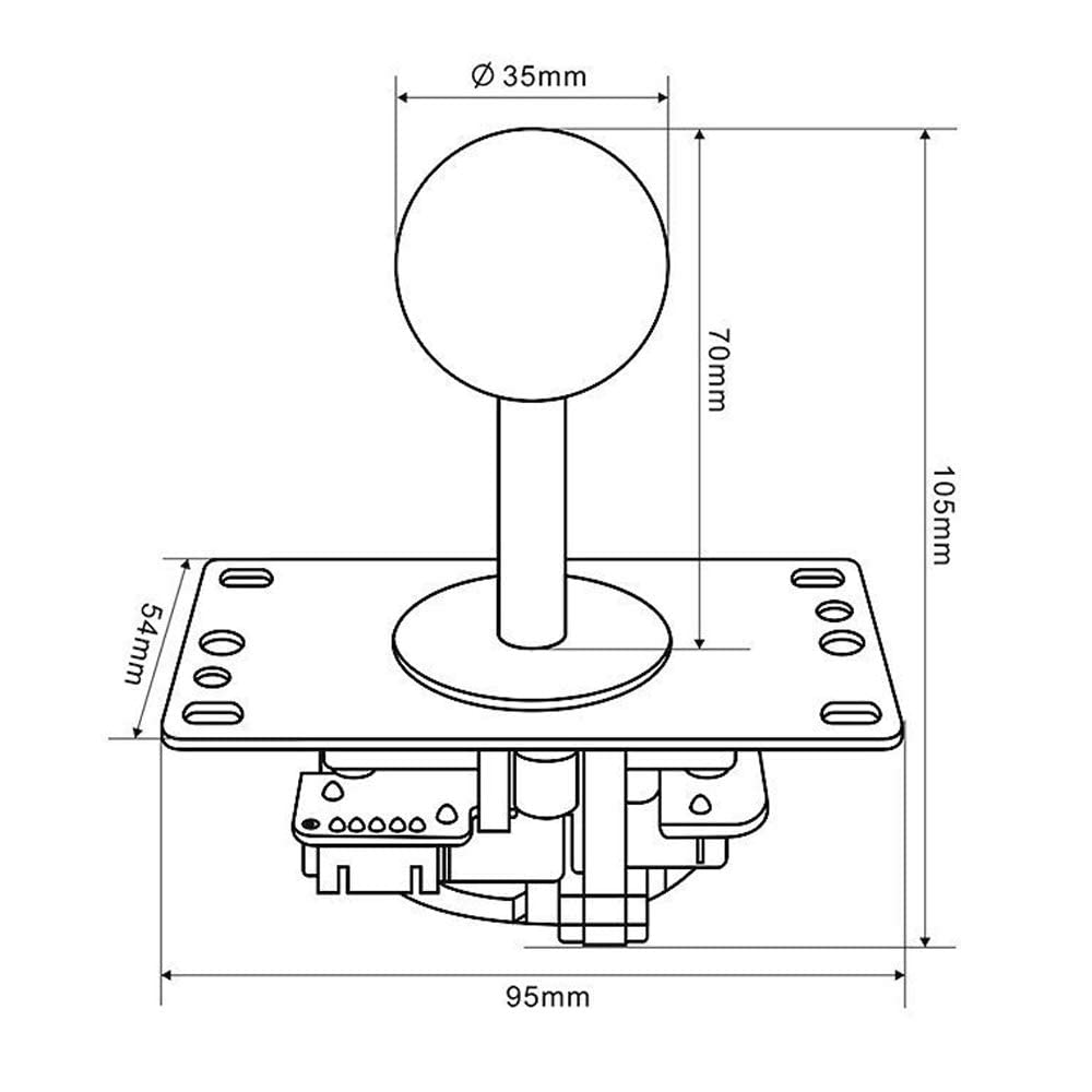 EG STARTS Red Arcade Classic Competition 5 Pin Stick 5P Rocker 4-8 Ways Joystick For PC Xbox 360 PS2 PS3 Games Arcade DIY Kit Parts Mame Jamma Machine Gaming