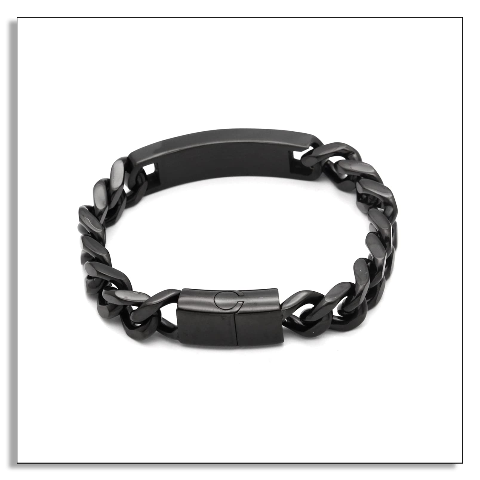 Heavstjer Fashion Lord's Prayer Bracelet Stainless Steel Cross Link Bracelet