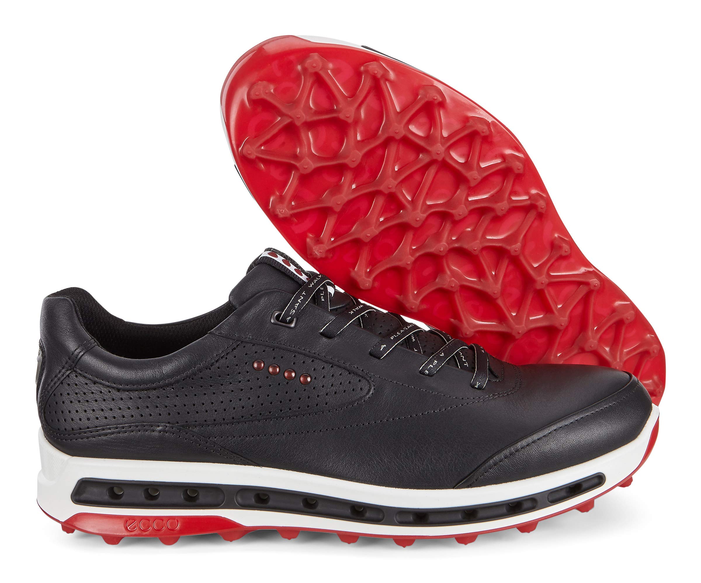 ECCO Men's Cool Pro Gore-TEX Golf Shoe, Black/Brick, 9-9.5