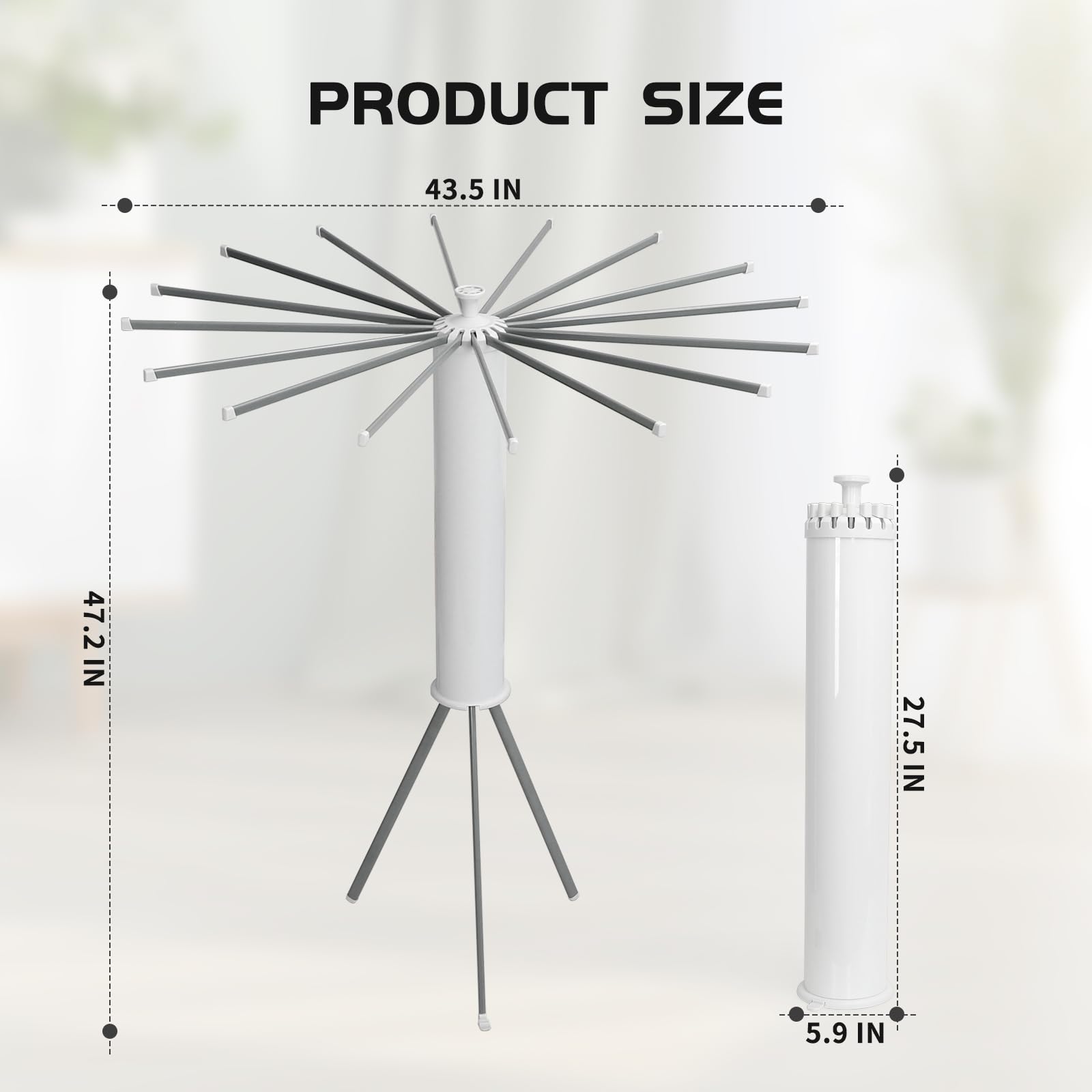 plzzree Tripod Clothes Drying Rack: Portable and Foldable Space Saving Compact Laundry Drying Rack - Drying Rack Clothing for Indoor & Outdoor