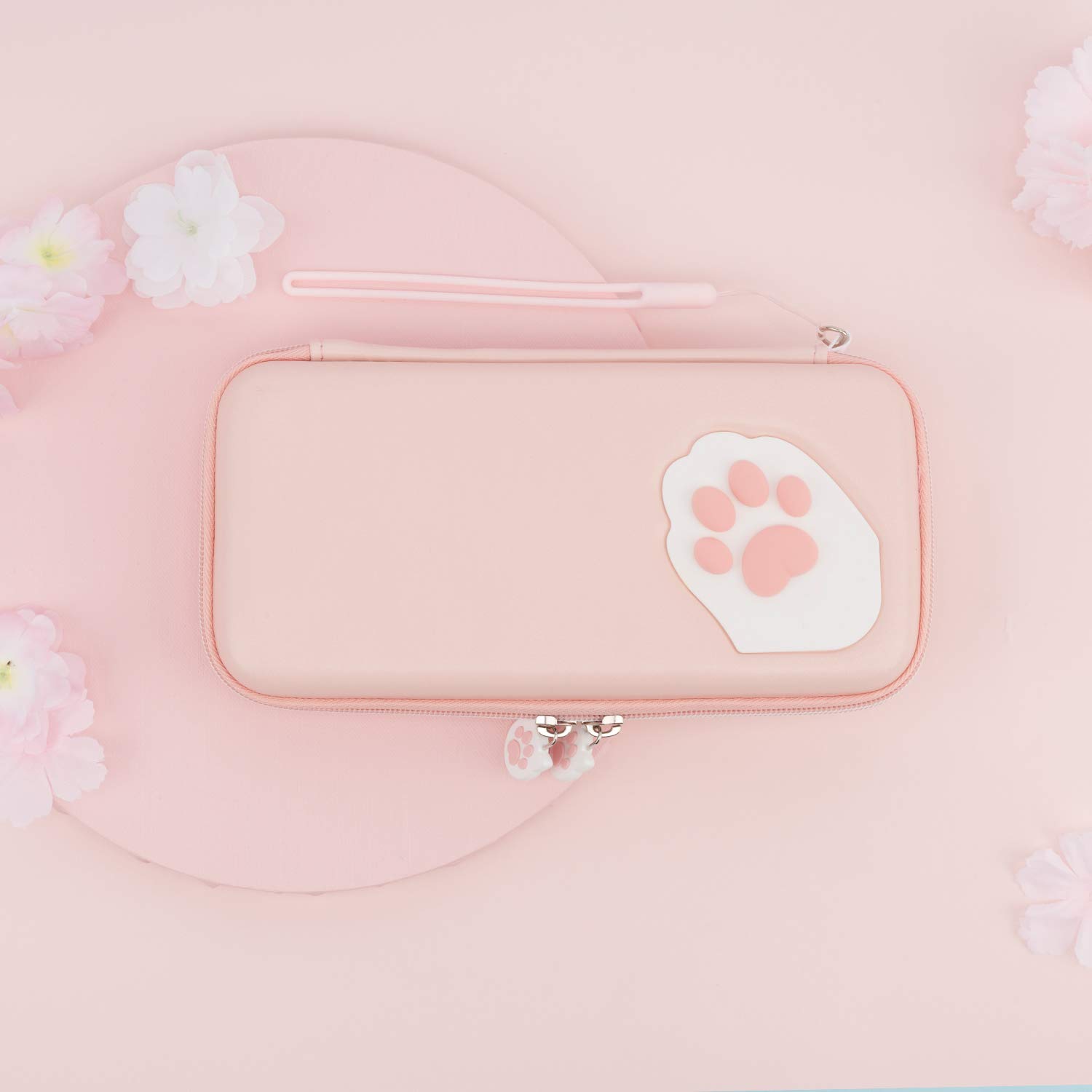 GeekShare Cat Paw Case for Nintendo Switch Lite - Slim Hard Carrying Case Portable for Switch Lite and Gaming Accessories - One Detachable Hand Strap (Pink) [Nintendo_Switch]