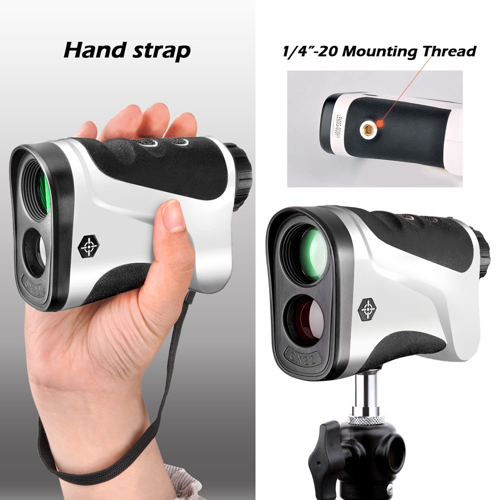 Gosky Golf Rangefinder - Laser Range Finder with Ranging, Scan, Flagpole Lock, and Speed Function - Free Battery (LE600G, 650yd/600m)