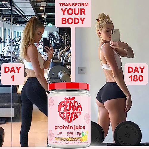 Peach Perfect Protein Juice | 30 Servings | Protein Powder for Women, Muscle Builder & Weight Management, Pineapple Mango, Meal Replacement Shake, Protein Water, Clear Whey, Booty Building Protein