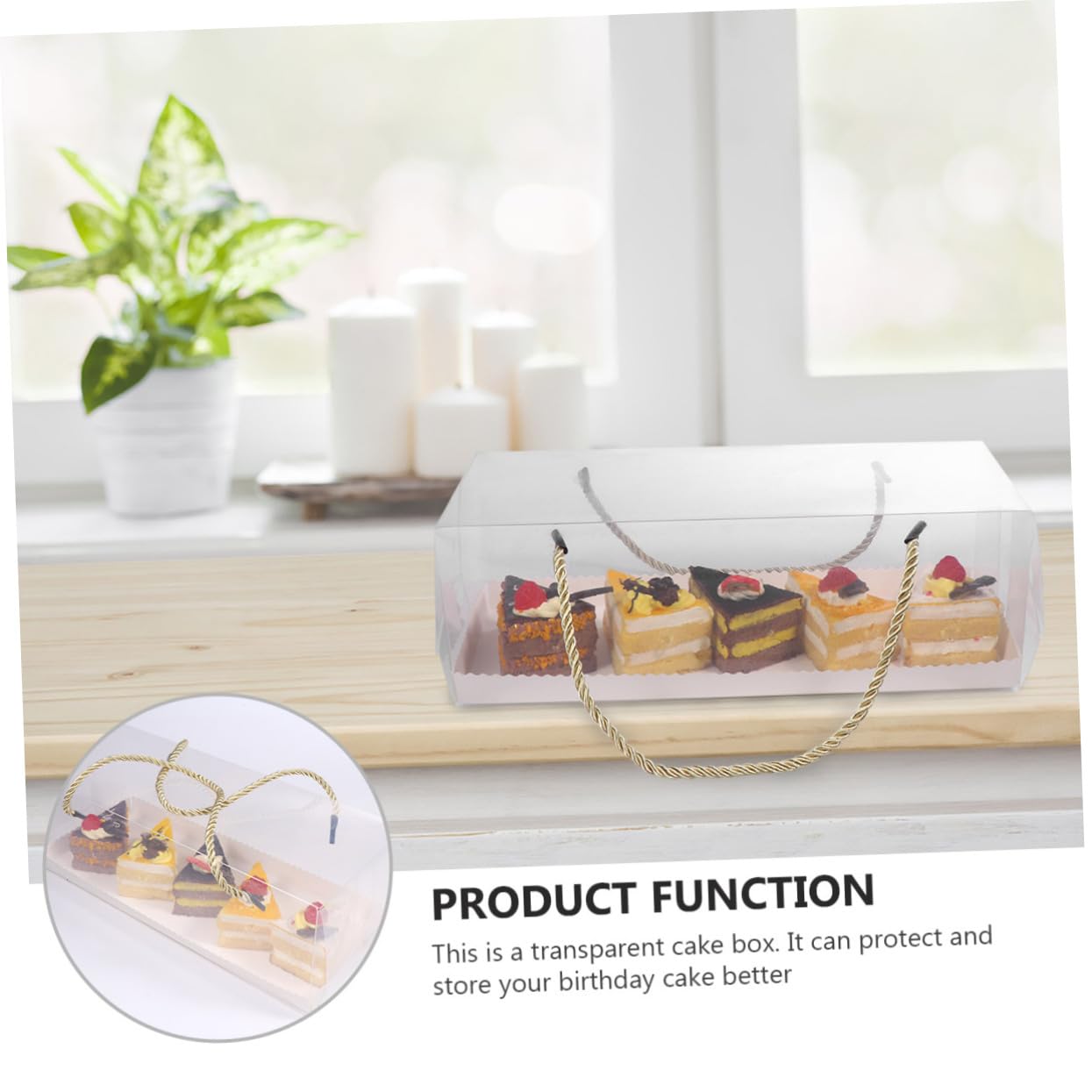 HEALLILY 4pcs Box Cake Box Containers with Lids Hand-held Cake Case Cupcake Tier Stand Disposable Cake Container Portable Gift Case Cake Container with Lid Cake Boards The Pet Mini Bread