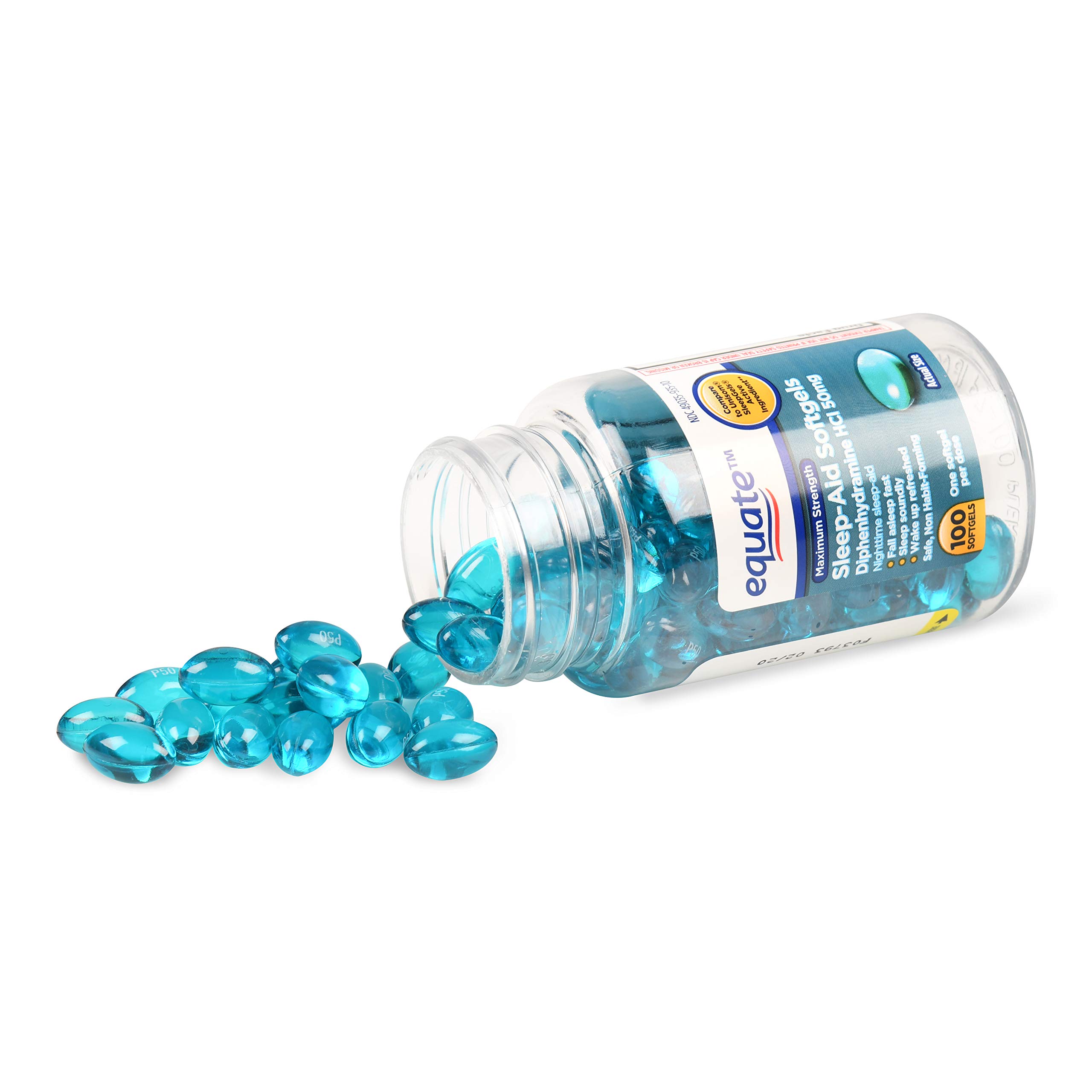 Equate Maximum Strength Sleep-Aid Softgels, 50 mg, 100 Count