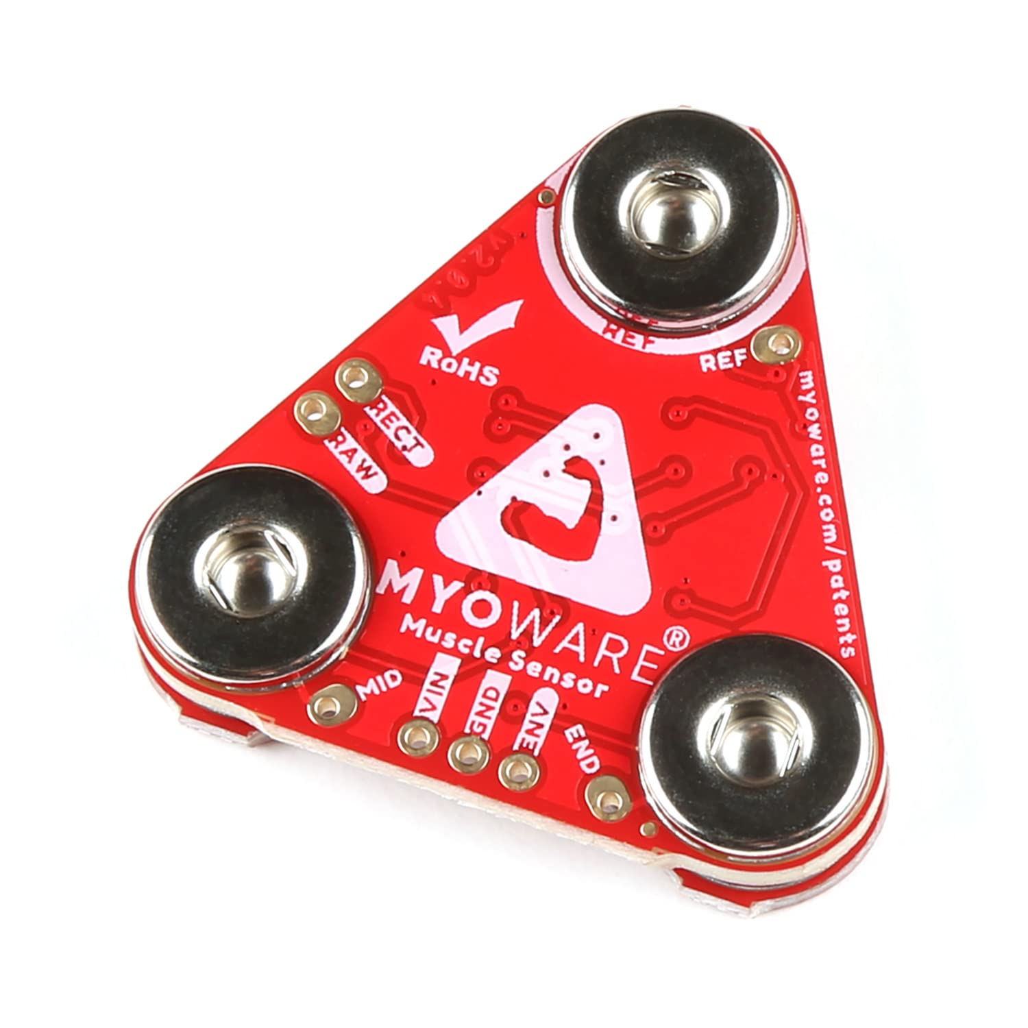 MyoWare 2.0 Muscle Sensor-Compatible with Arduino- All-in-one electromyography (EMG) sensor from Advancer Technologies -Measure muscle activity by detecting its electric potential-Keyed Snap Connector