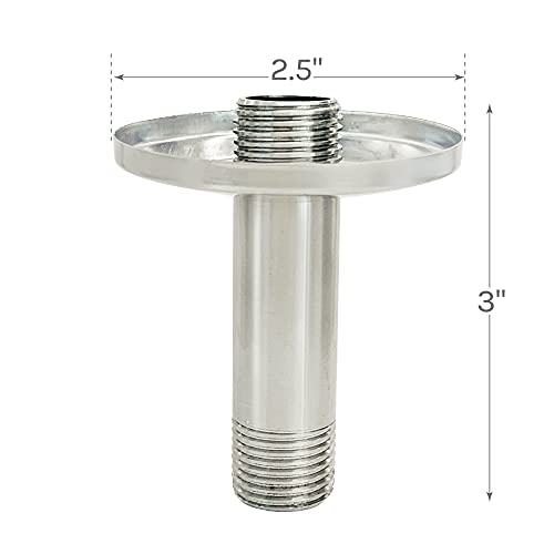 JS Jackson Supplies 3 in. Brushed Nickel Shower Arm for Ceiling-Mounted Rainfall Showerhead