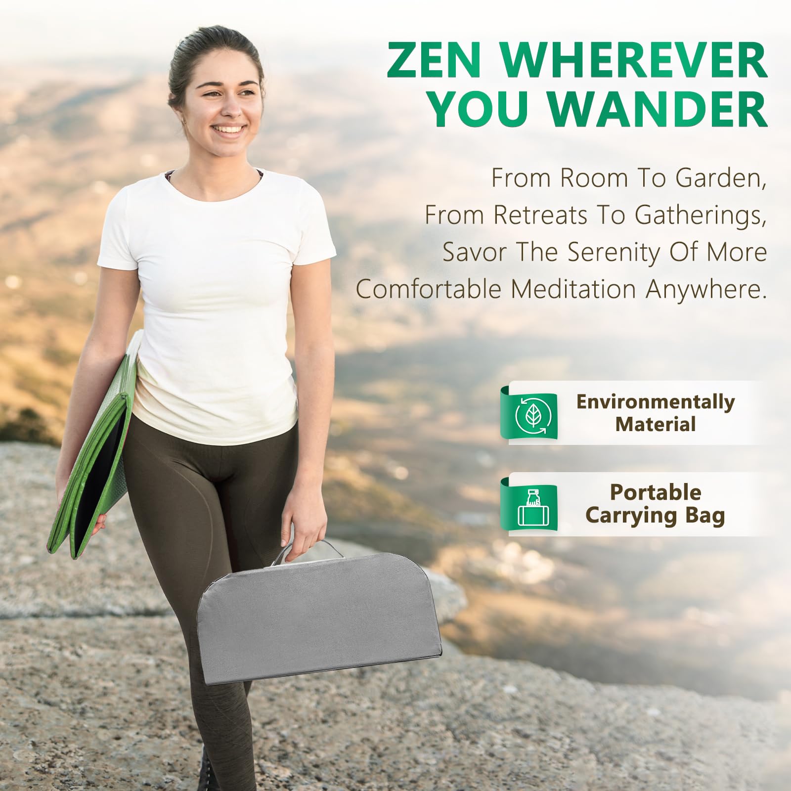 Hihealer Meditation Bench—Foldable & Ergonomic Bamboo Meditation Chair ,Sturdy Prayer Bench with Meditation Cushion, Comfortable for Kneeling Perfect for Deeper Meditation Unique Gifts for Women, Men