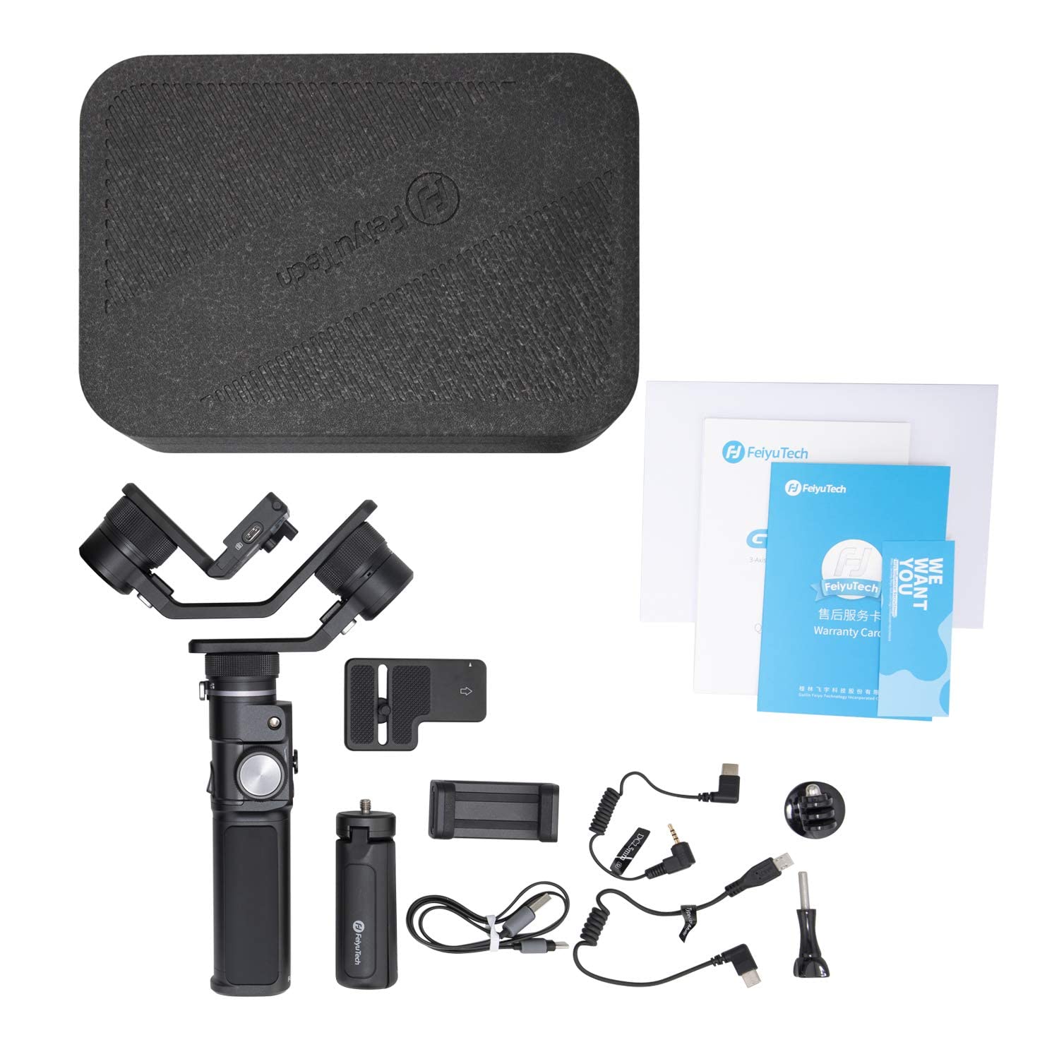FeiyuTech G6 Max 3-Axis Camera Gimbal Stabilizer for Small Mirrorless/Pocket/Action Camera/Smartphone for Sony a6300/a6500 α7SII RX100 Gopro 9/8/7/6/5 iPhone 12 Samsung S10+, 2.65lb Payload