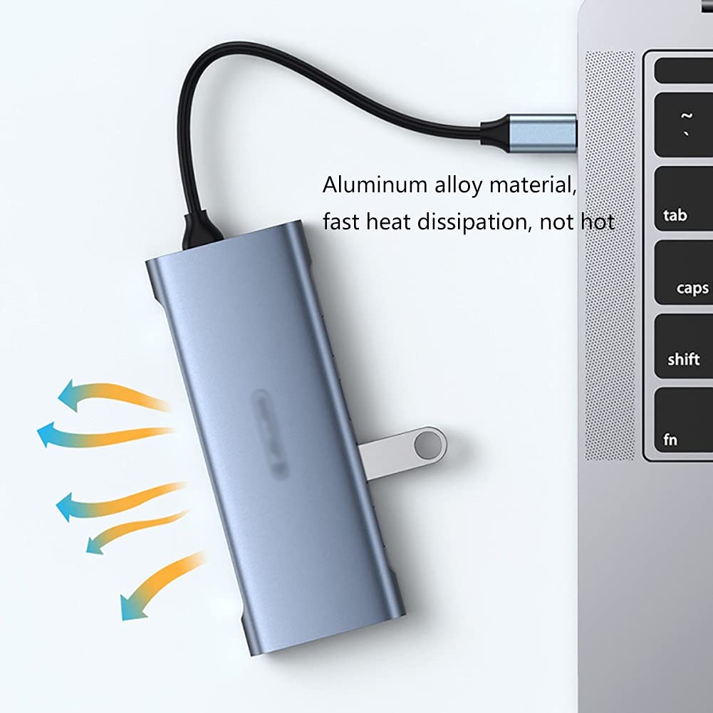 Hub Dock Adapter USB C Dock 11-in-1 USB C Hub Connect HDMI, VGA, SD/TF Card Reader, PD 100W, 3 USB 3.0 and USB 2.0, Ethernet, 3.5mm Ports Computer Accessories
