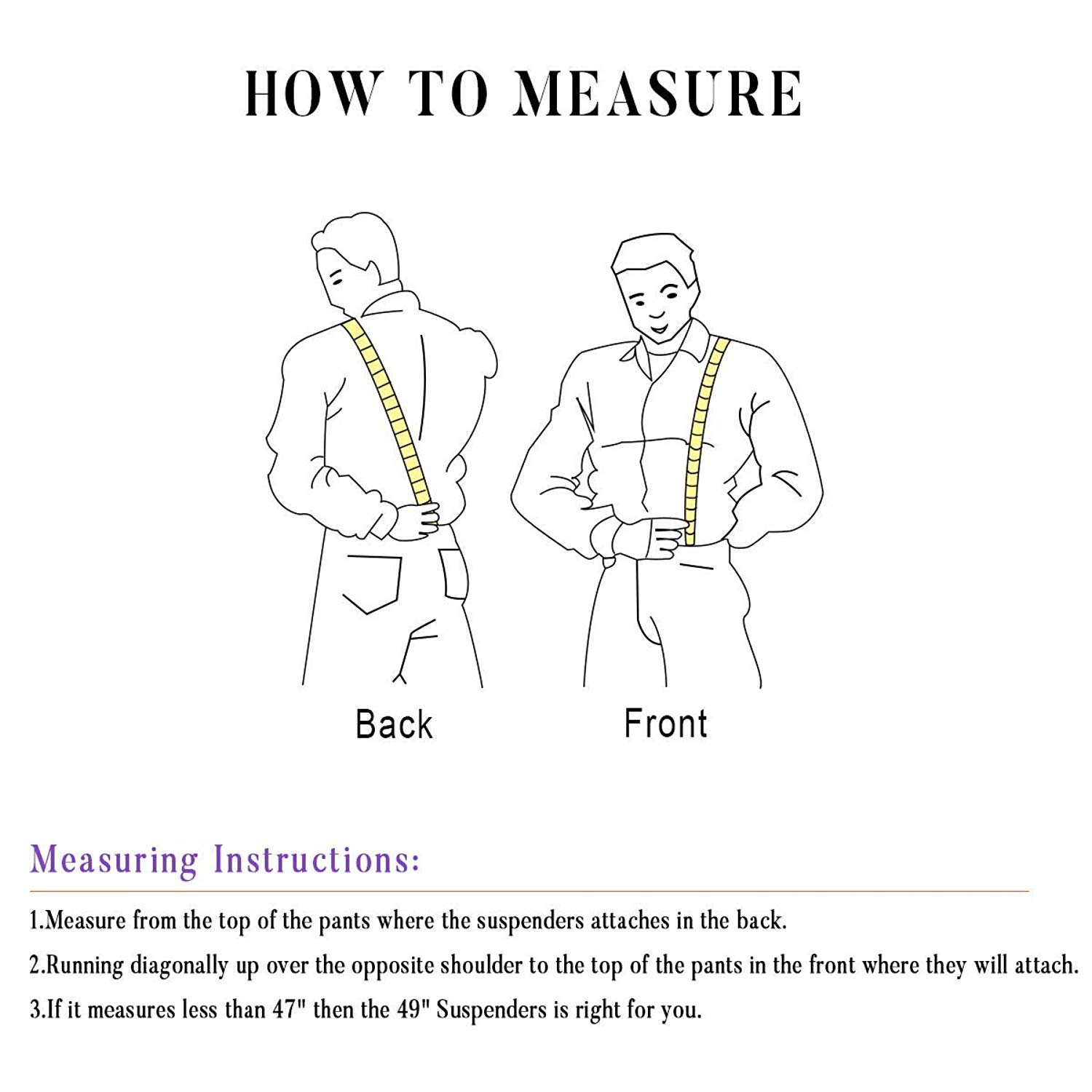Grade Code Mens Suspenders X-Back 2'' Wide Adjustable Elastic Strong Clips Suspenders (Black)