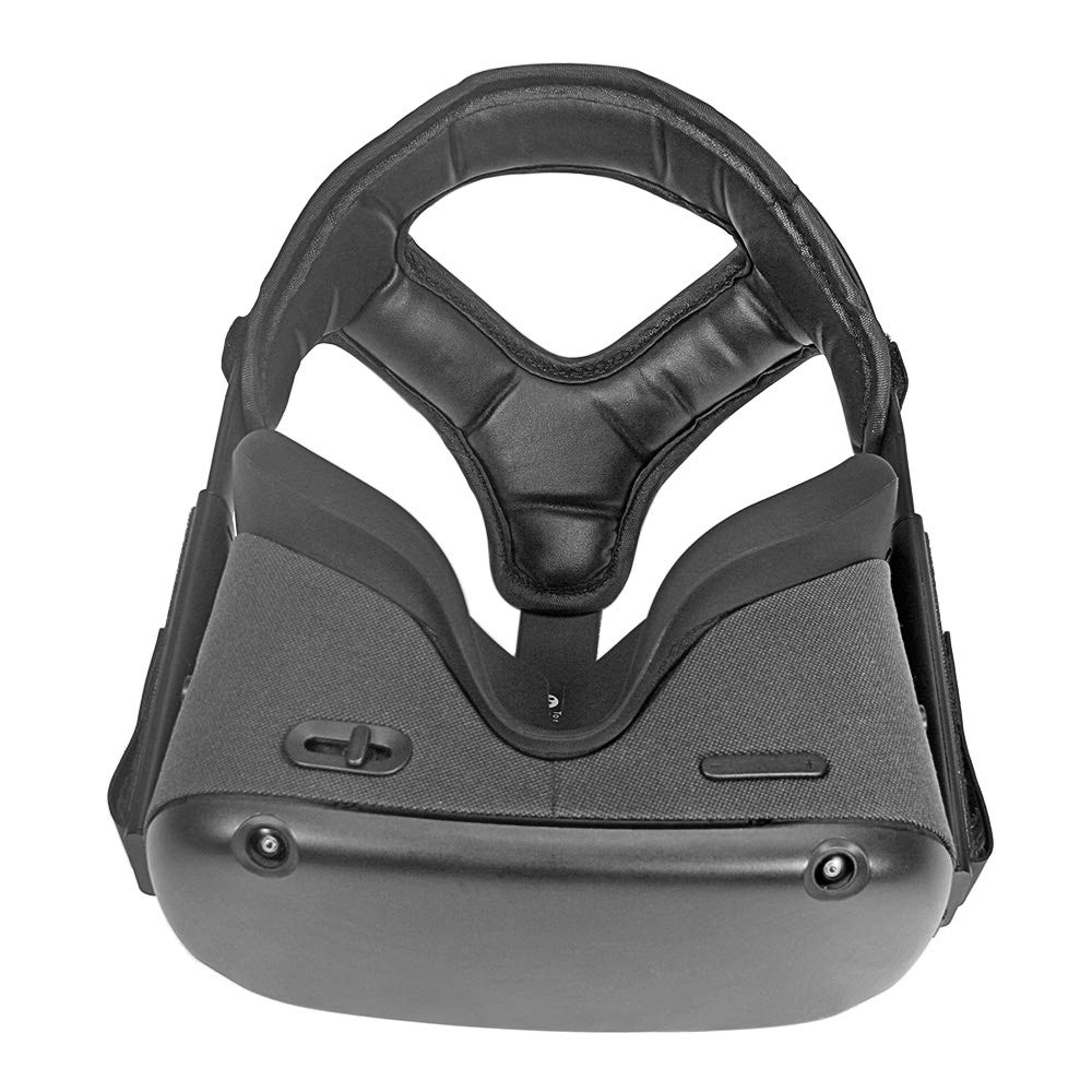 HIJIAO Head Strap Pad&Silicone Face Cover for Oculus Quest Headset,Cushion Pad for Oculus Quest Accessories, Reduce Head Pressure Better Wrapped Head(As Shown)