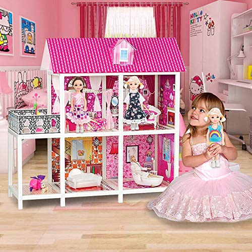ONEST 10 Sets 5 Inch Dolls Mini Dolls Include 10 Pieces Girl Dolls, 10 Sets Handmade Doll Clothes, 10 Pairs of Doll Shoes