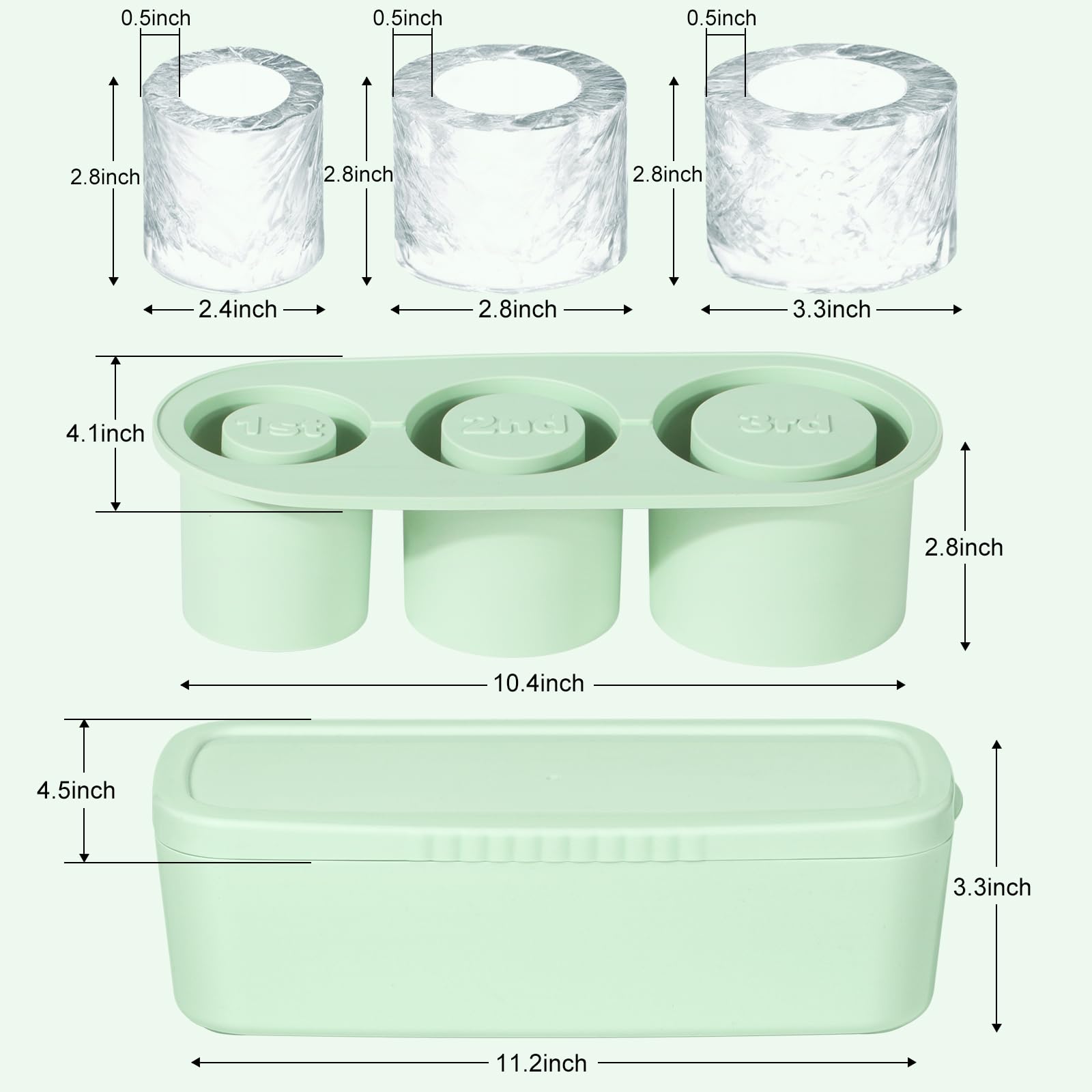 Ice Cube Tray for Stanley Cup, Silicone Ice Cube Maker With Lid for 30-40 oz Tumbler, for Chilling Whiskey, Cocktails, Drinks, Coffee, Easy Fill and Release Ice Maker, BPA Free