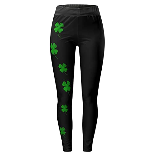 Fun St. Patrick's Day High Waisted Pattern Leggings for Women Blessed and Lucky Buttery Soft Tummy Control Slimming Non See-Through Yoga Pants Tights Butt Lifting Workout Running Full-Length Leggings