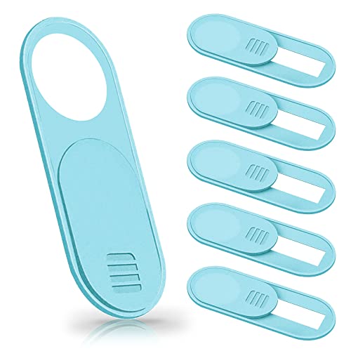 ONKENTET 6PCS Webcam Cover Slide Compatible with Tesla Model 3 Y X S 2017-2023 Accessories Car Camera Cellphone Laptop Privacy Covers Slide Frosted Interior Cabin Front Camera Thin Cover (Blue)