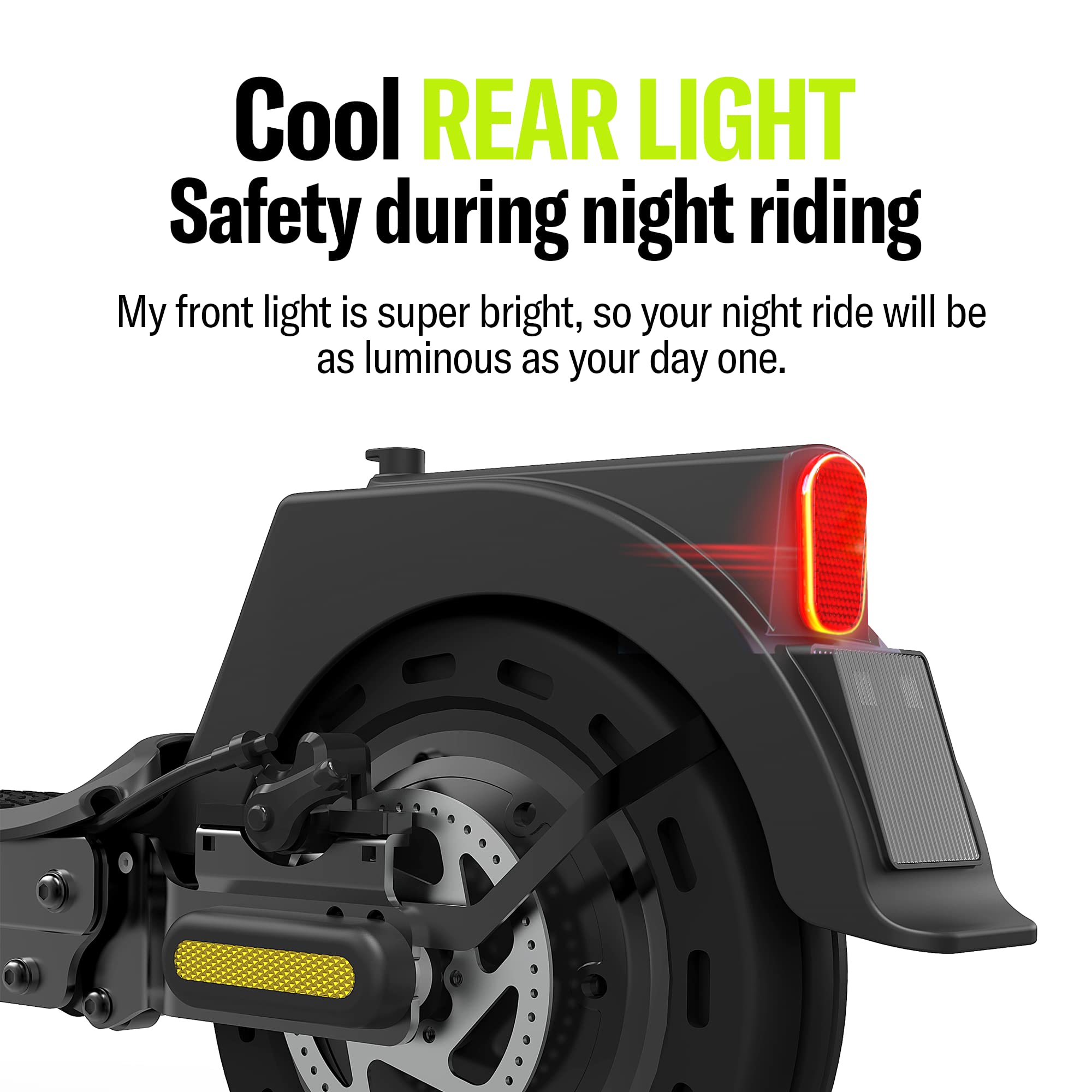 Lazy BOT X Electric Scooter 500W (850W Max) Motor, Best Battery up to 32 Mile Range, 25 MPH, Triple Pro-Disc Brakes, 10" Tires, Headlight, Front + Rear Suspension