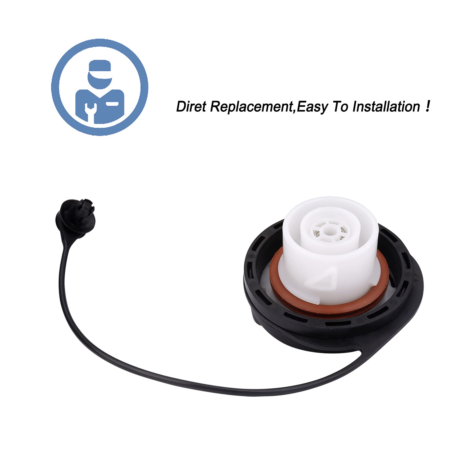 Fuel Tank Filler Cap,Gas Cap Compatible with Buick Cadillac Chevy GMC - 2007-2011 Lucerne, 2007-2011 DTS, 2004-2005 Escalade, 2005-2007 Cobalt, 2004-2008 Express And More,Replace # GT335, 20914961