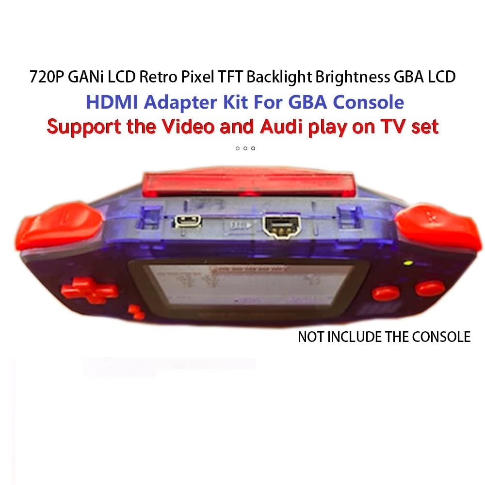HISPEEDIDO NDSI GANi LCD Screen Replacements Kits, Backlit Display HDMI Converter Adapter Accessories Sets Compatible with GBA Game Boy Advance Playing on TV 720P