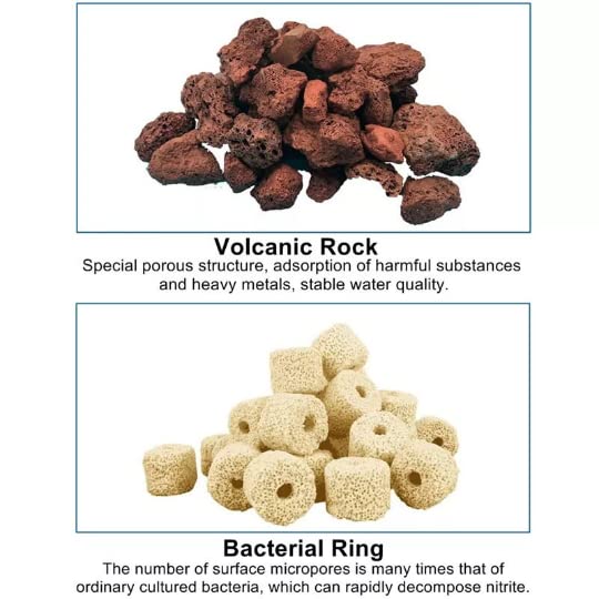 SimiAqua Biological Filter Media - Bio Balls Ceramic Rings Set with Mesh Bag for Aquarium Filter, Pond and Fish Tank (500g, 1.1lb)