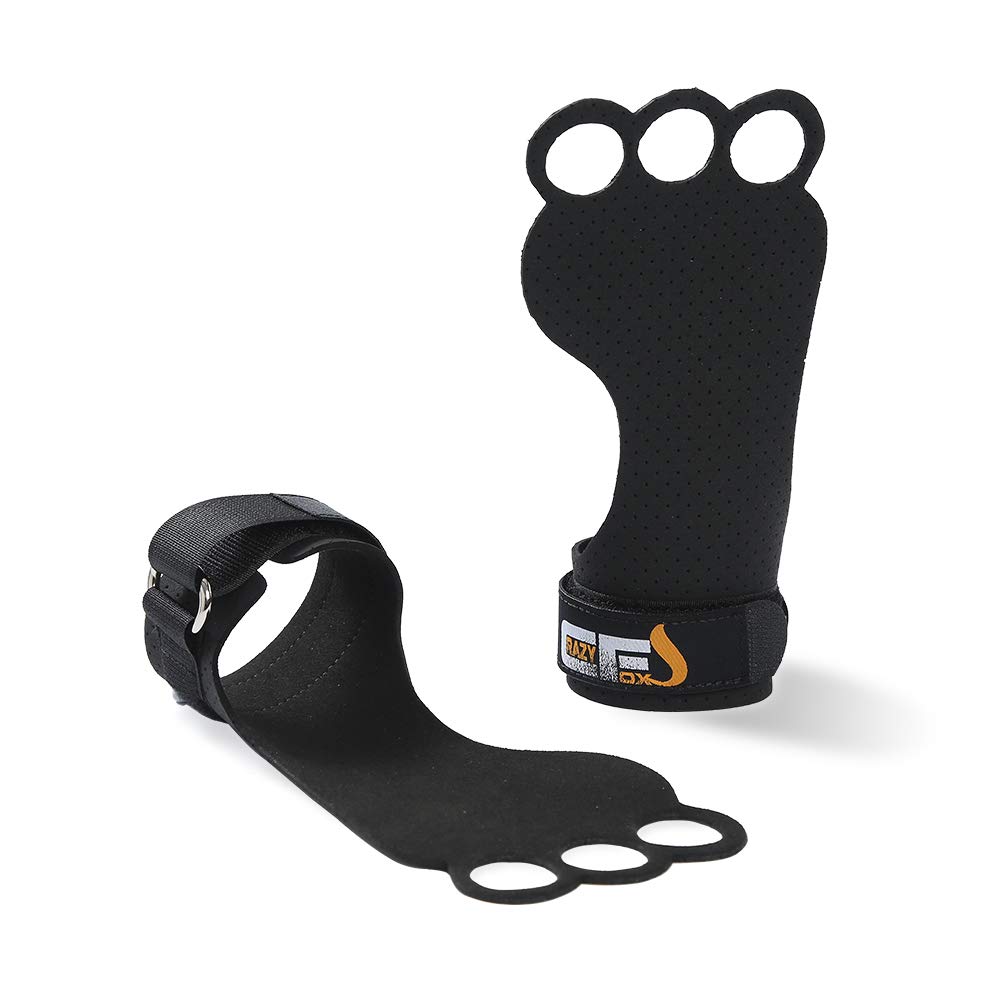 Ergonomic Gymnastics Grips Made of Microfiber Soft Strong and Maximum Grip Perfect Workout Hand Protection Gloves for Gym Pull-ups Weightlifting Kettlebell Exercise More (Black-Black, Small)