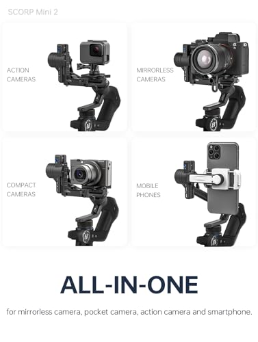 FeiyuTech Vimble 2A 3-Axis Gimbal Stabilizer Telescoping Handheld for Action Camera, Supports WiFi Control,with Mini Tripod