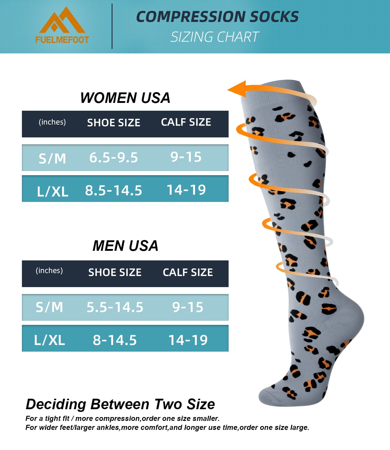 FuelMeFoot Compression Socks For Women Men 20-30 mmhg - Graduated Support Knee High Socks For Nurses, Travel, Athletic