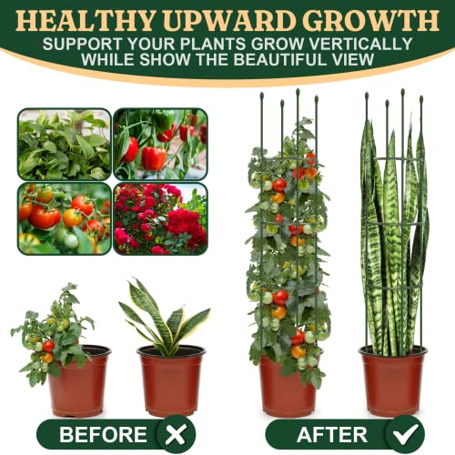 LOMNYIY Garden Trellis, Tomato Cage Tall Plant Support Climbing Vines Flowers Stands Cucumber Trellis Plant cage(Tall 55.1 inches,1PACK)