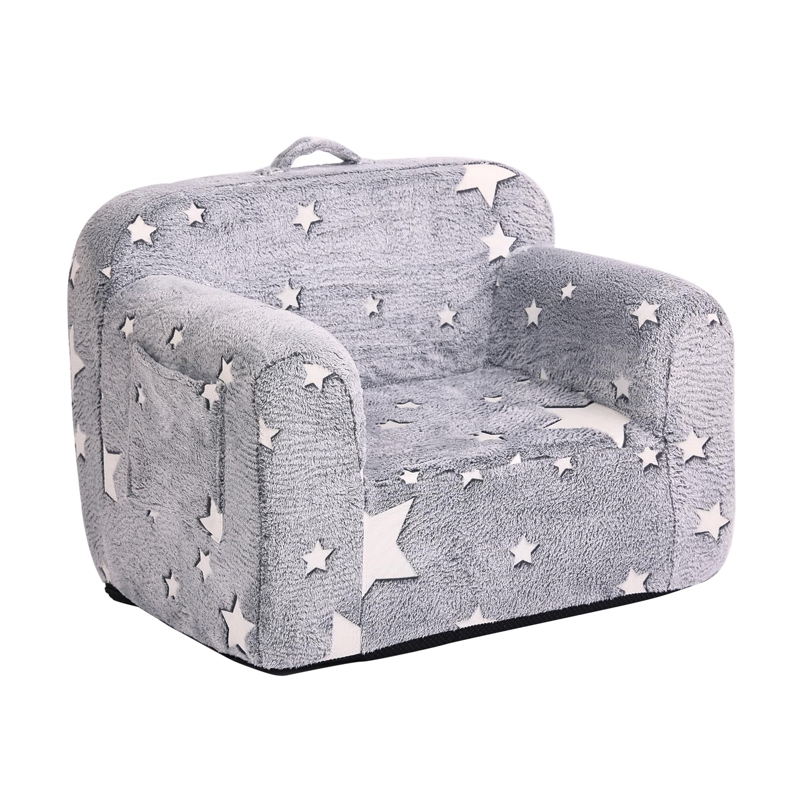 Tiita Kids Foam Chair, Star - Children Sofa with Armrest, Lightweight, Portable, Removable Cover, Side Pockets, Special Design for Girl or Boy