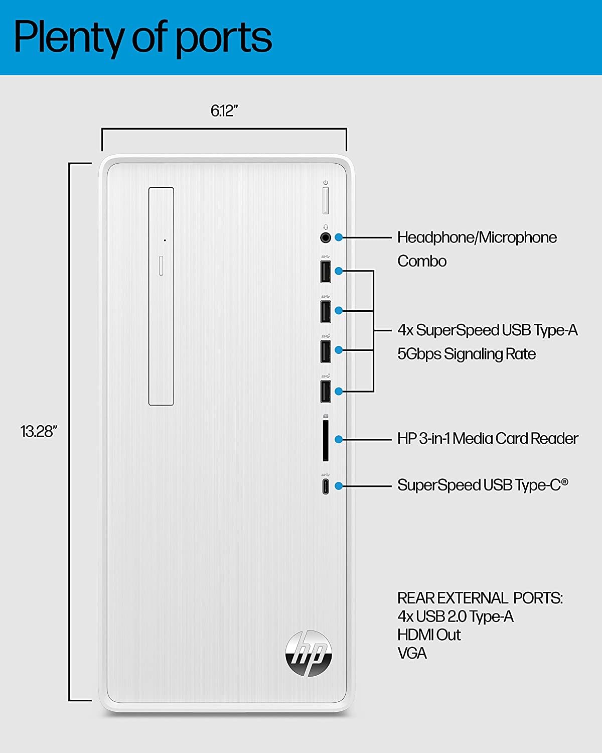 HP 2023 Newest Pavilion Desktop, 12th Gen Intel Core i7-12700 Processor(12-core), 16GB RAM, 1TB SSD, Intel UHD Graphics 770, 9 USB Ports, Wired Keyboard and Mouse Combo, Windows 11 Home
