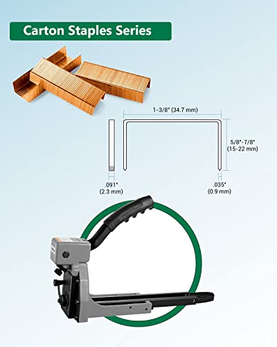 meite 16GCS58 16 Gauge 1-3/8" Crown 5/8" Length Copper Coated Carton Closing Staples for Pneumatic & Manual 2000 PCS/Box (1 Box)