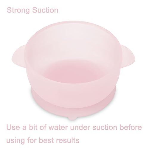 PandaEar Silicone Baby Utensils Set - Baby Bowl with Suction, Tiny Toddler Cup, and Self-Feeding Spoon Fork - Baby-Led Weaning Supplies for First Stage Infants (6 Months+)