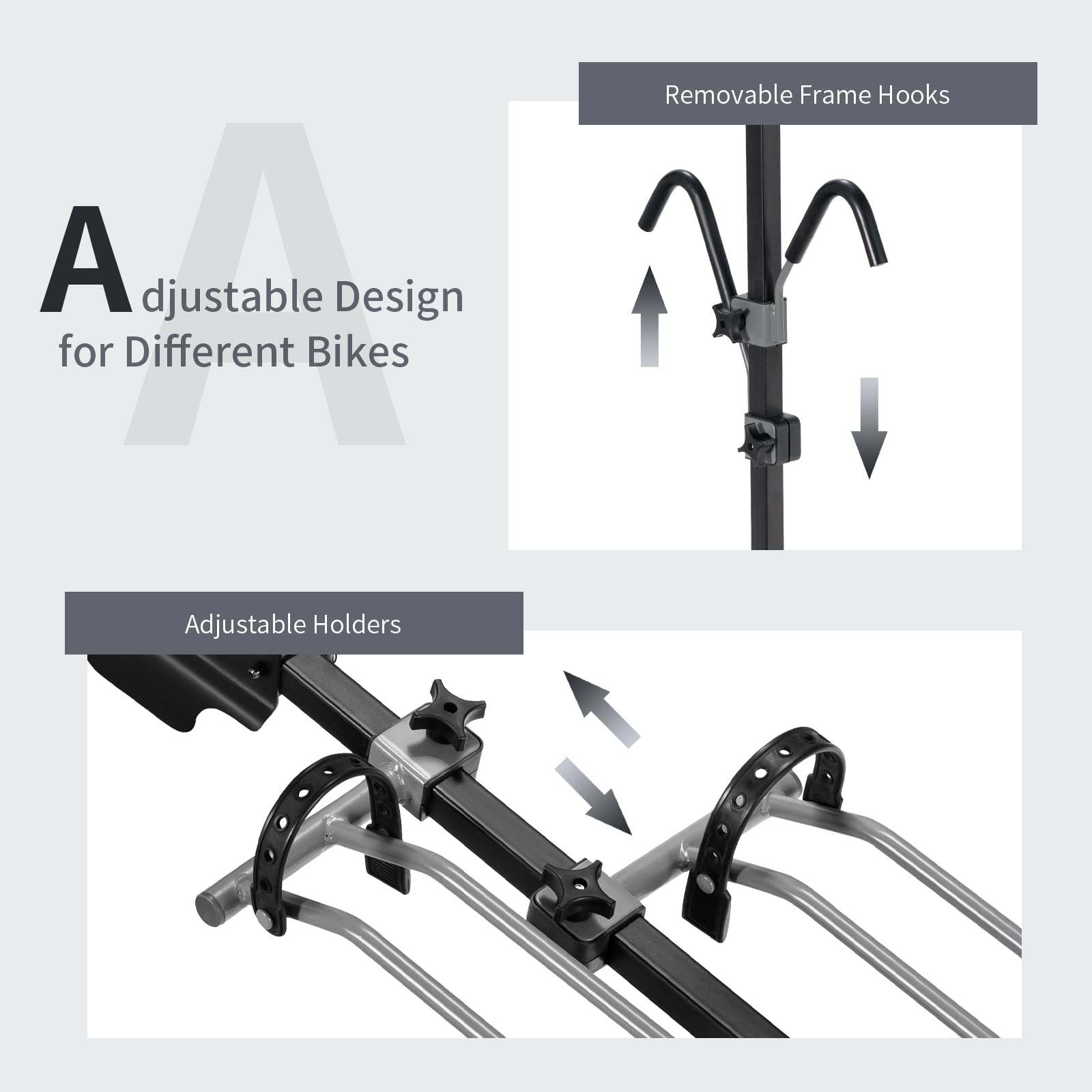 Goplus Hitch Mount Bike Rack, Folding 2-Bike Platform Style Carrier for MTB, Ebike, Road & Standard Bike, Fit 1 1/4β and 2β Hitch Receiver, 132lbs Capacity, Tray Style Bicycle Rack for Cars Trucks SUV