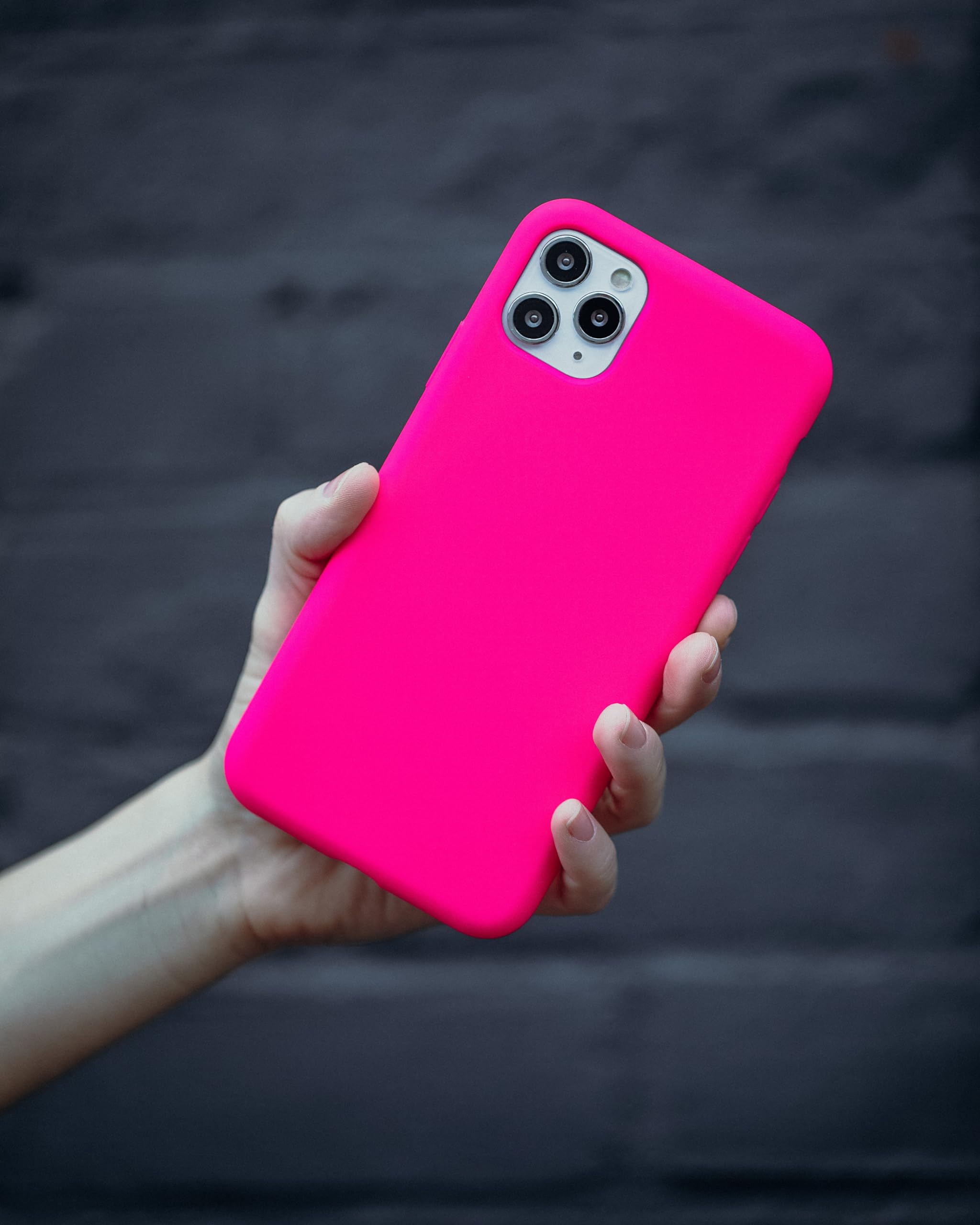 FELONY CASE – iPhone 12/12 Pro Case – Neon Pink Silicone Phone Cover, Liquid Silicone with Anti-Scratch Microfiber Lining, 360° Shockproof Protective Case for Apple iPhone 12 and iPhone 12 Pro