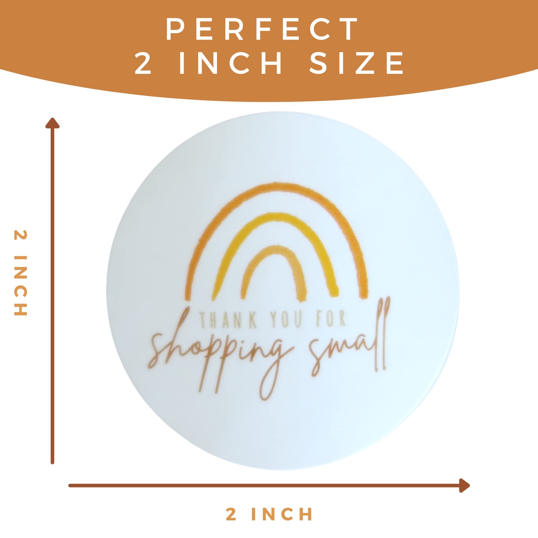 Lain & Lou 2 Inch Thank You Stickers [Roll of 500], Boho Rainbow Design for Small Business Packaging Supplies