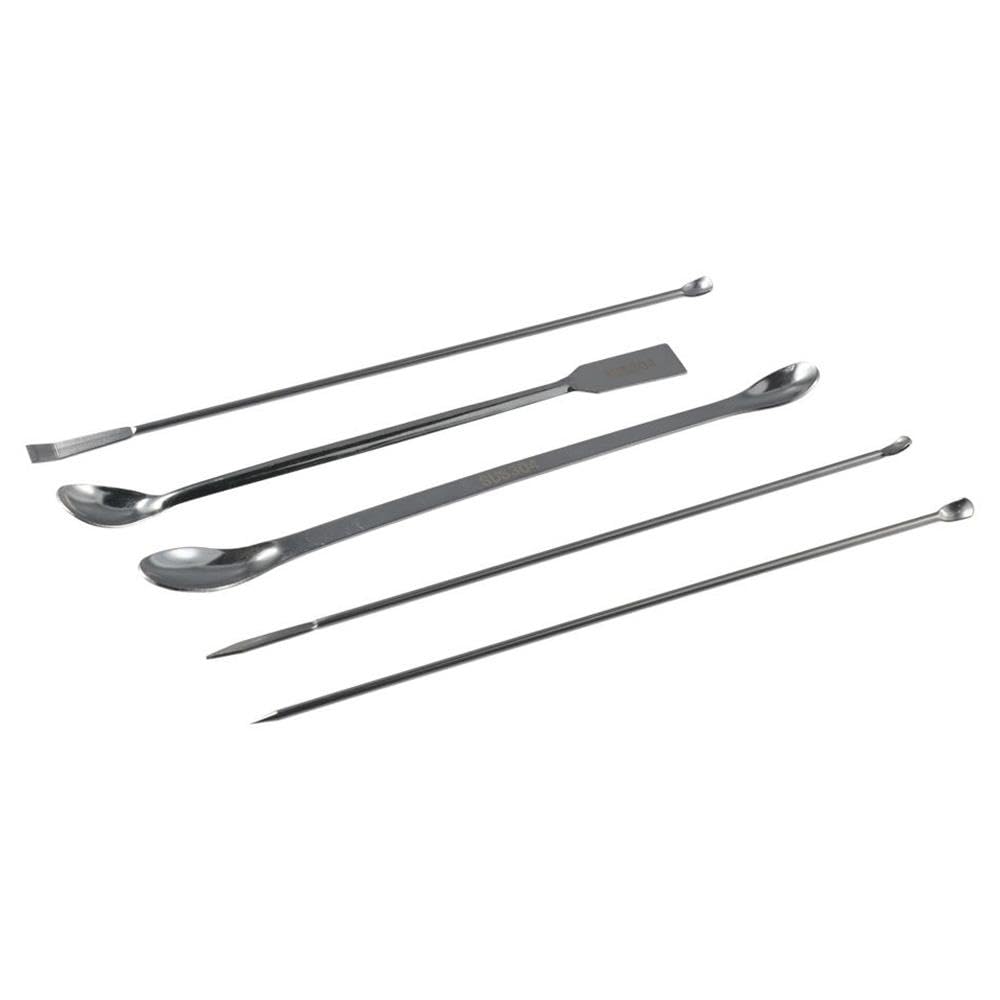 SHUATI Micro Sampling Scoop Stainless Steel Universal Silver Double Ended Mixing Spoon Wide Application Lab Spatula Laboratory Supplies
