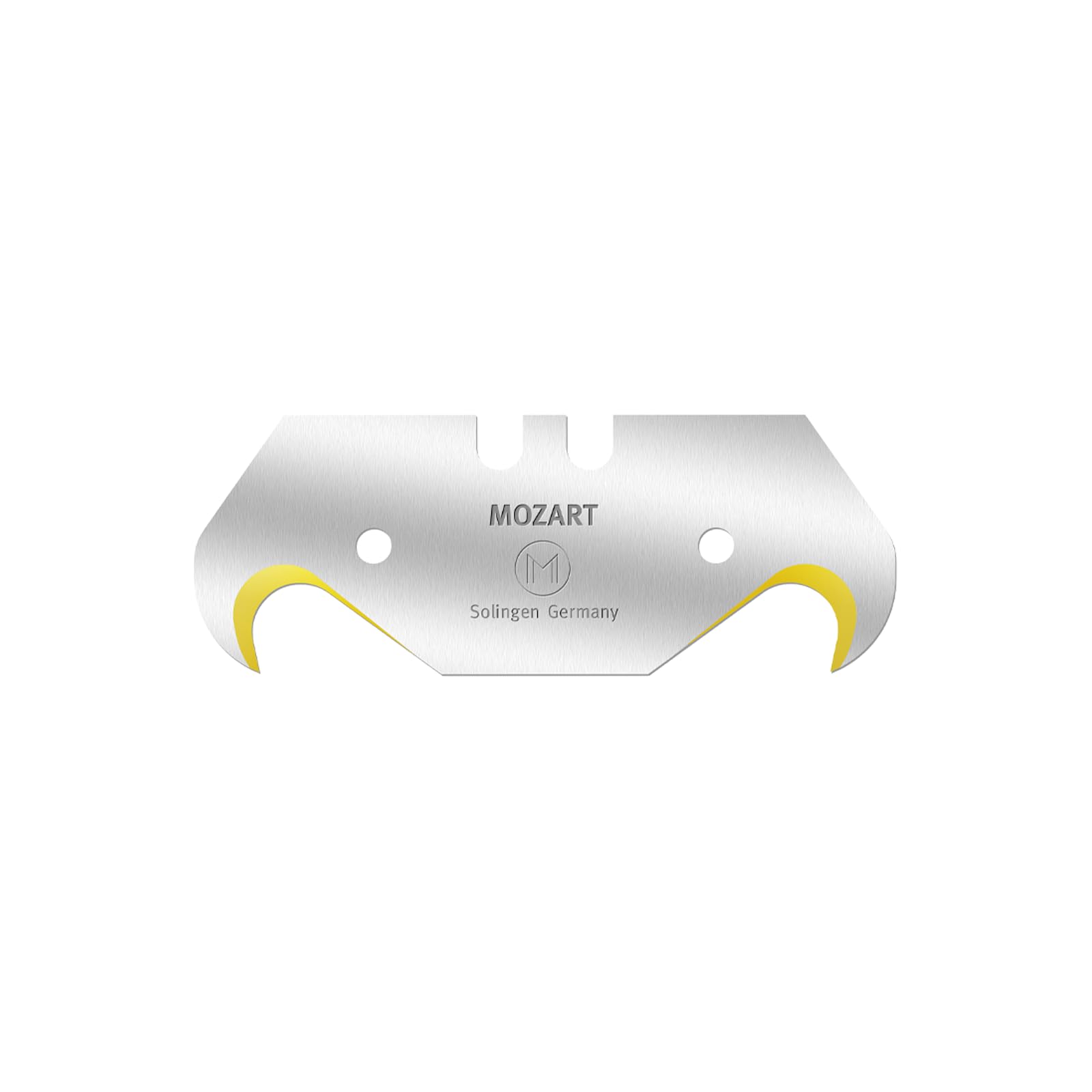 Mozart Universal TiN Hook Utility Blade: RC65 High-Carbon Steel, Titanium Nitride coating. Ideal for roofing, flooring, drywall, and more. Made in Germany. (10 Pack)