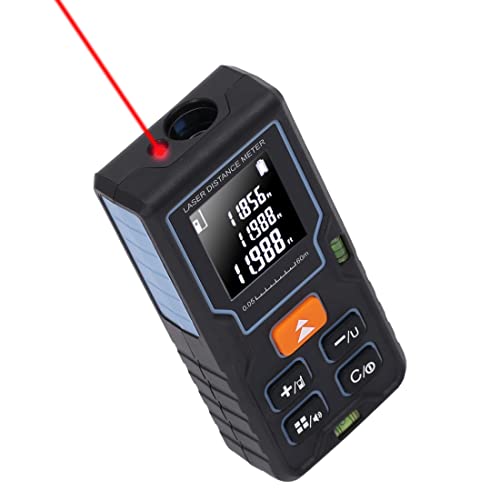 Laser Measurement Tool 196ft/60m Laser Tape Measure Laser Distance Measure Laser Measuring Tape Laser Distance Meter Laser Measuring Device Range Finder Digital Tape Measure with Laser