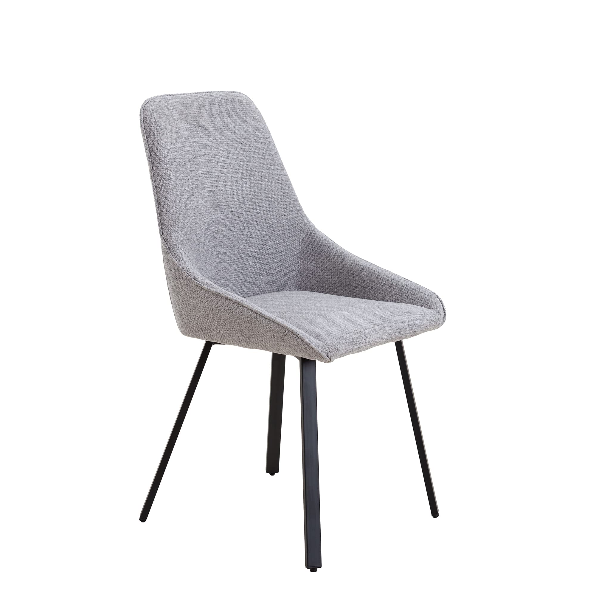 Gecheer Dining Chairs Set of 4, Upholstered Side Chairs, Adjustable Kitchen Chairs Accent Chair Cushion Upholstered Seat with Metal Legs for Living Room Grey