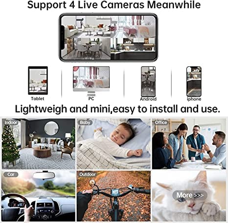 Hidden Camera WiFi Mini Spy Camera Cameras HD 1080P Wireless Small Nanny Cam with Night Vision and Motion Detection for Home Surveillance