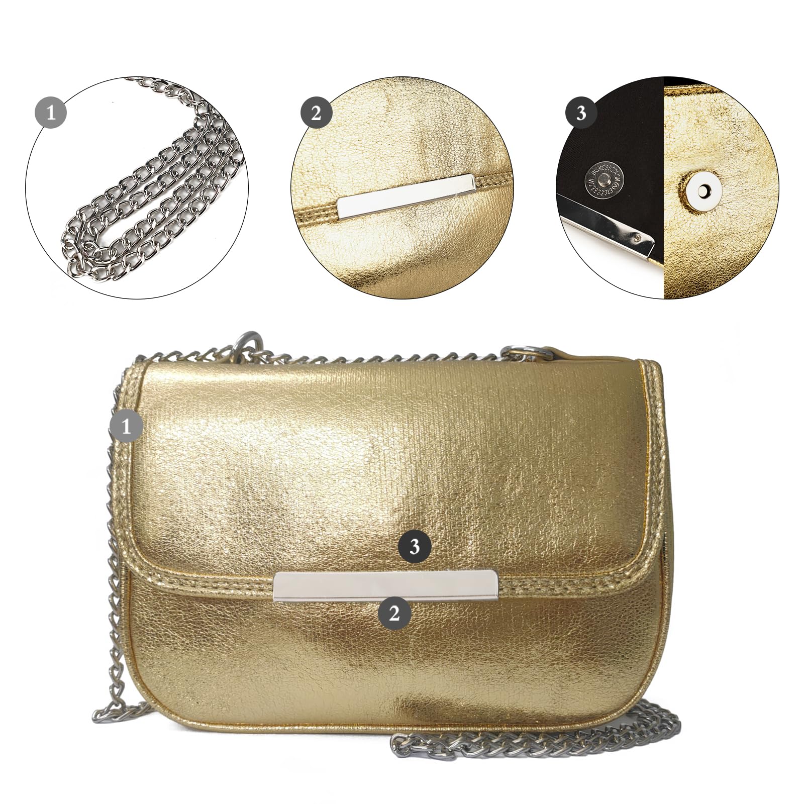 Gladdon Quilted Crossbody Bags for Women Small Leather Shoulder Purses and Handbags Trendy Clutch Bag with Adjustable Strap Brown