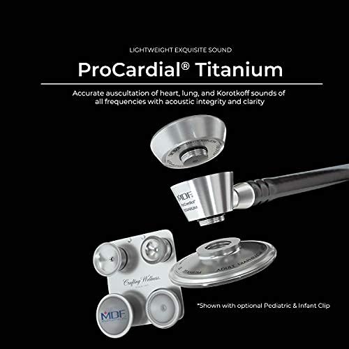 MDF Green Glitter Kaleidoscope ProCardial Cardiology Stethoscop + MDF Pediatric and Neonatal Attachments with Clip