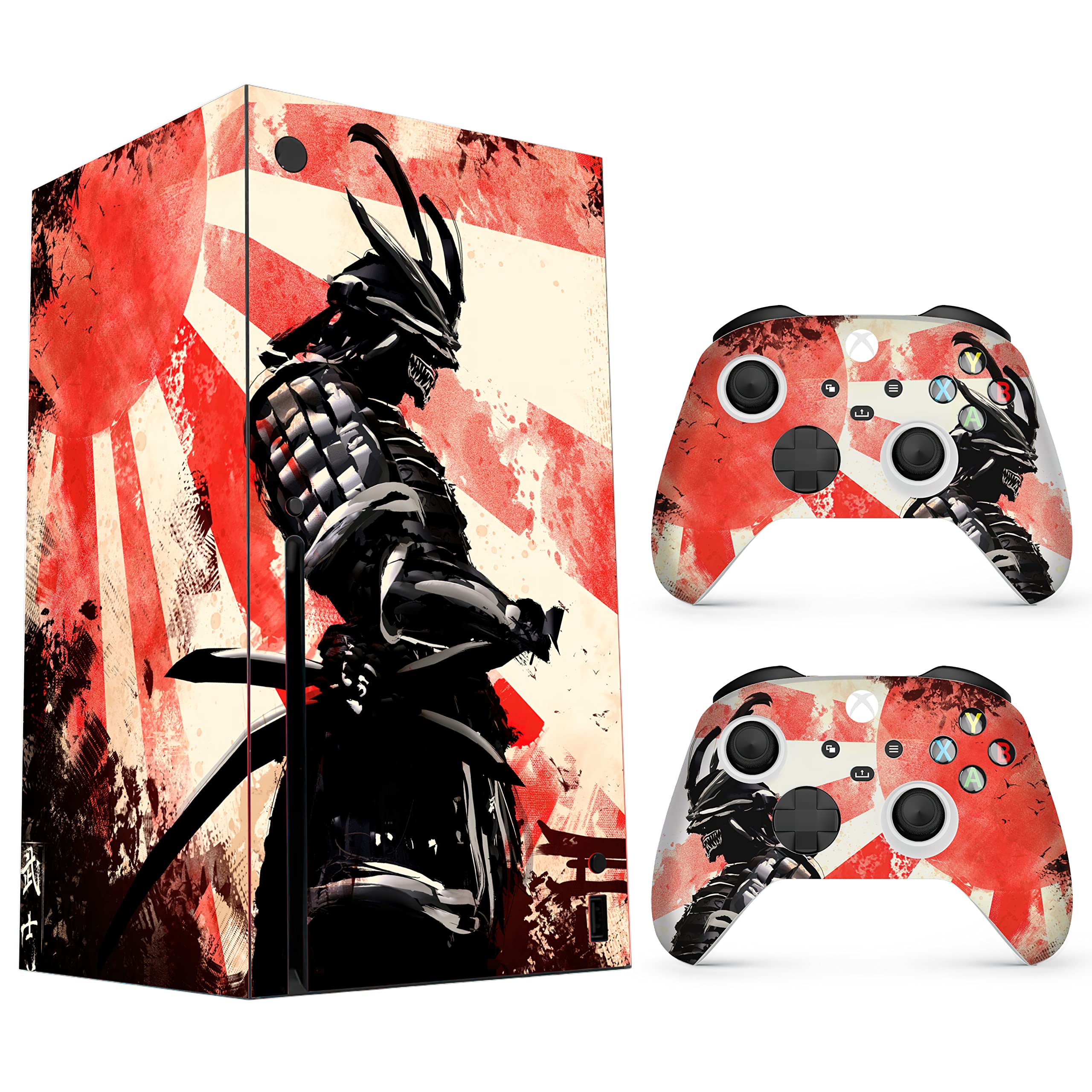 HK Studio Samurai Decal Sticker Skin to Cover X-Box Series X with No Bubble, Waterproof, Full Protection - Including 2 Controller Skins and Console Skin