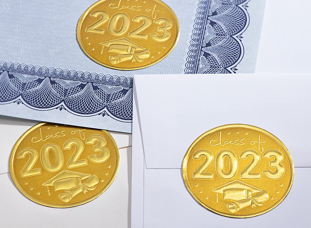 PaperDirect Gold Foil Class of 2023 Seals, Envelope Accessories, Set of 102