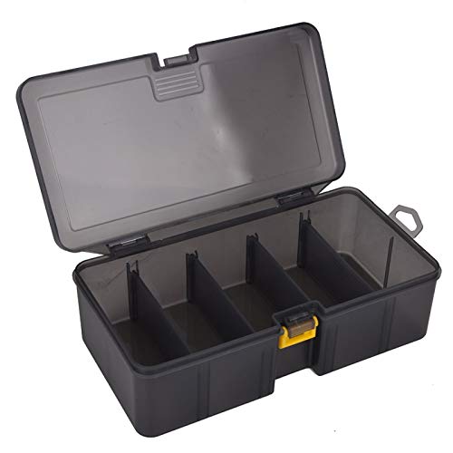Kadimendium Plastic Fishing Box, Fishing Accessories Humanized Hanging Hole Design Easy to Use PP Material Removable Compartment for Outdoor for Travel