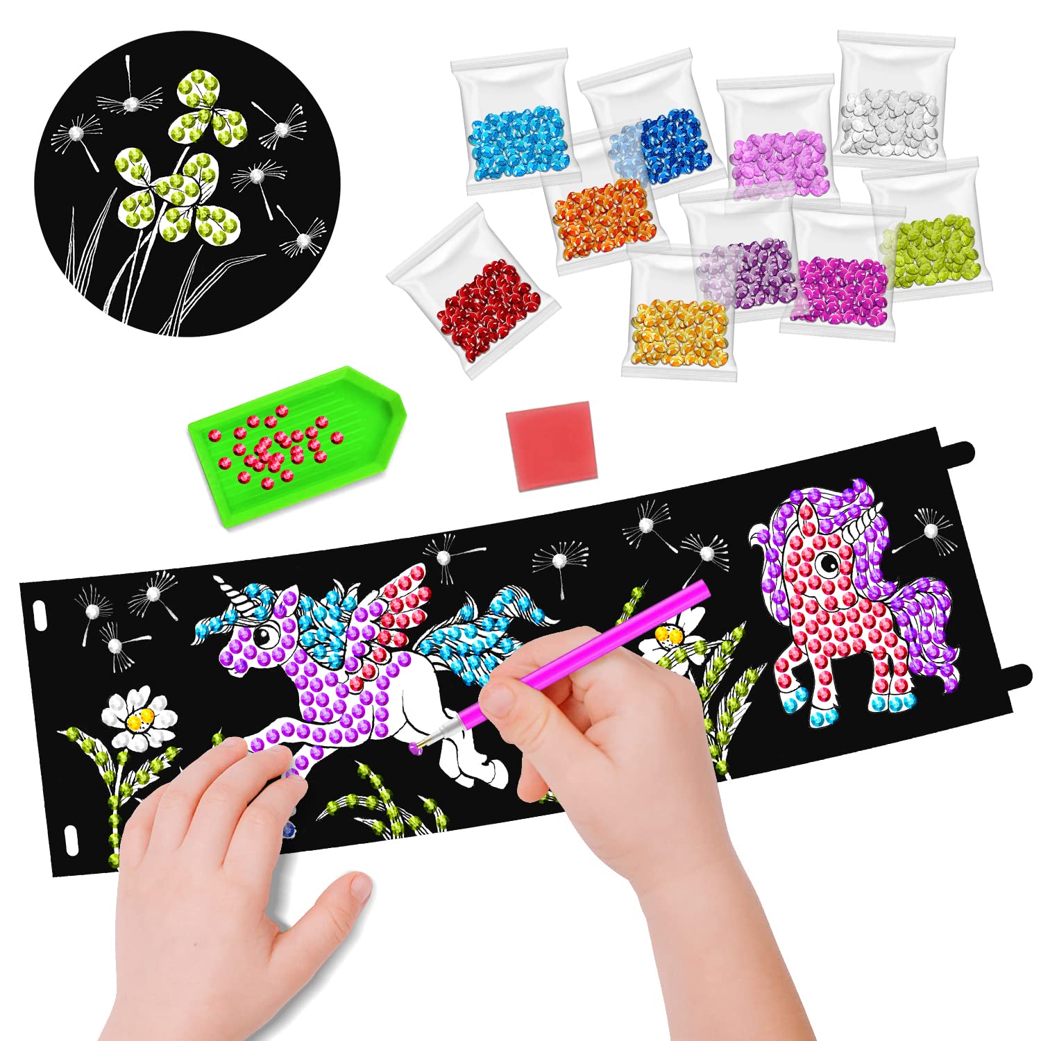 Learn & Climb Arts & Crafts Gem Art Kit for Girls Ages 8-12. Diamond Painting Gift for Girls