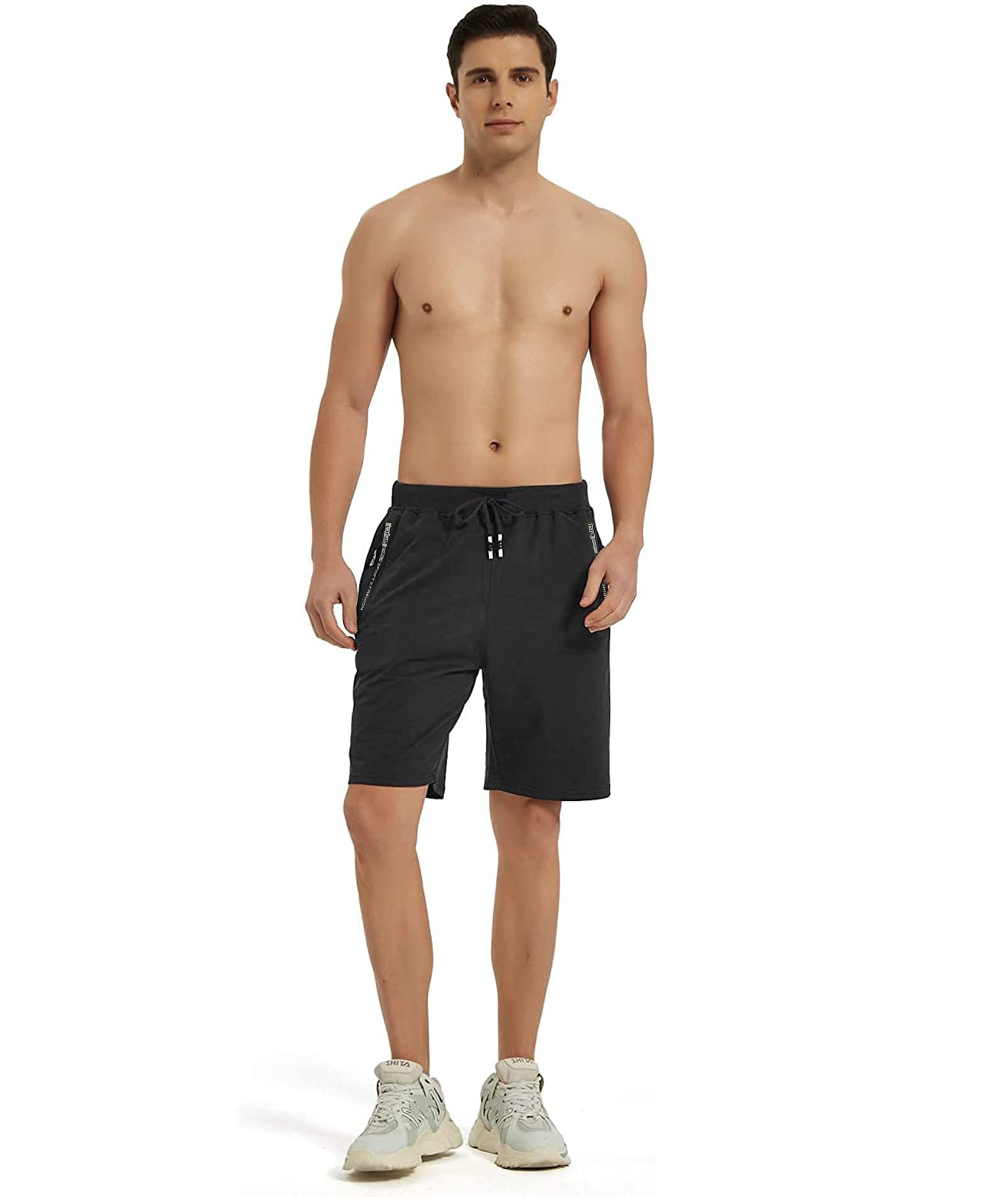 GEEK LIGHTING Men's 3 Pack Casual Shorts Elastic Waist Comfy Workout Shorts Drawstring Medium